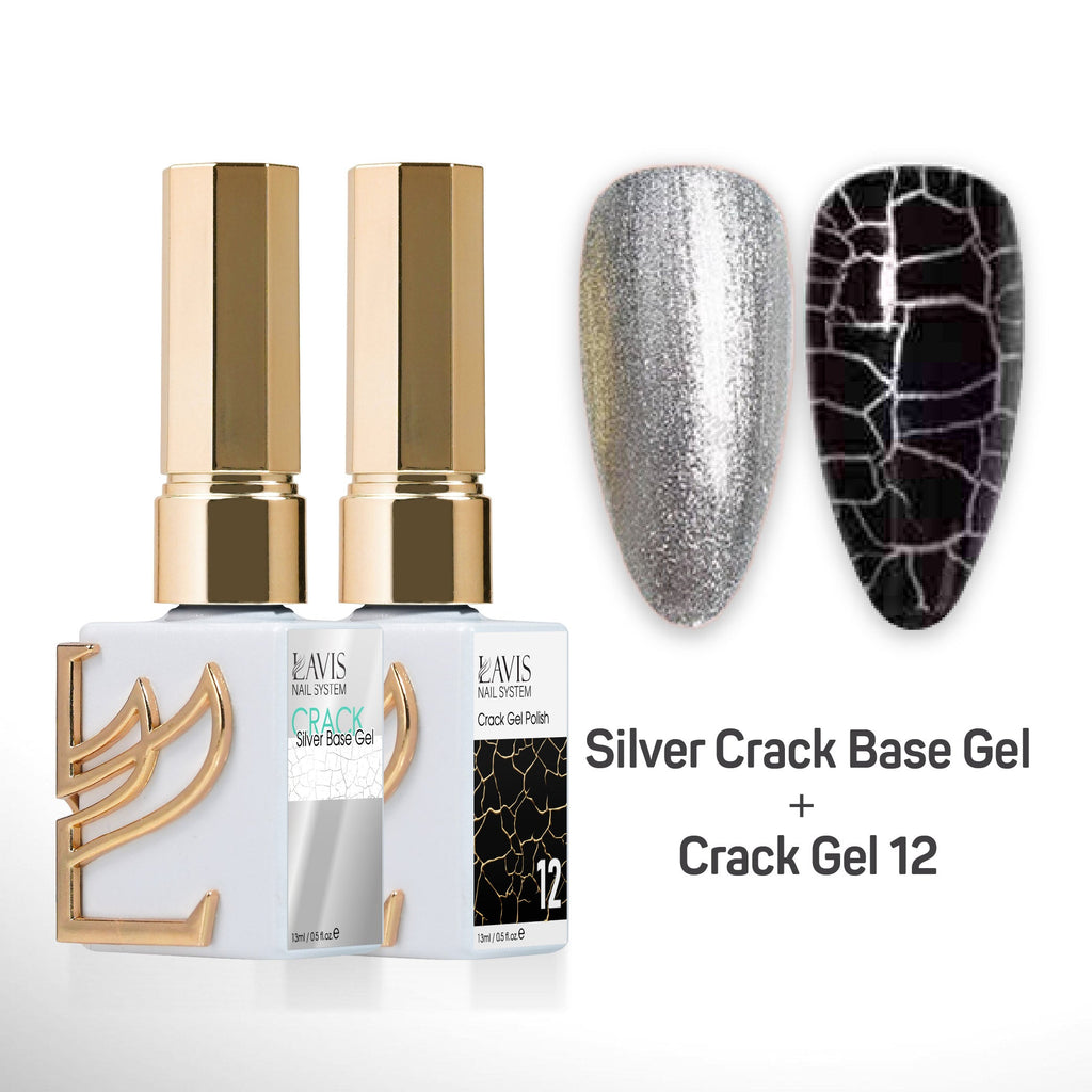 LAVIS Crack Gel 12 + Silver Crack Base Gel - 0.5 oz – ND Nails Supply