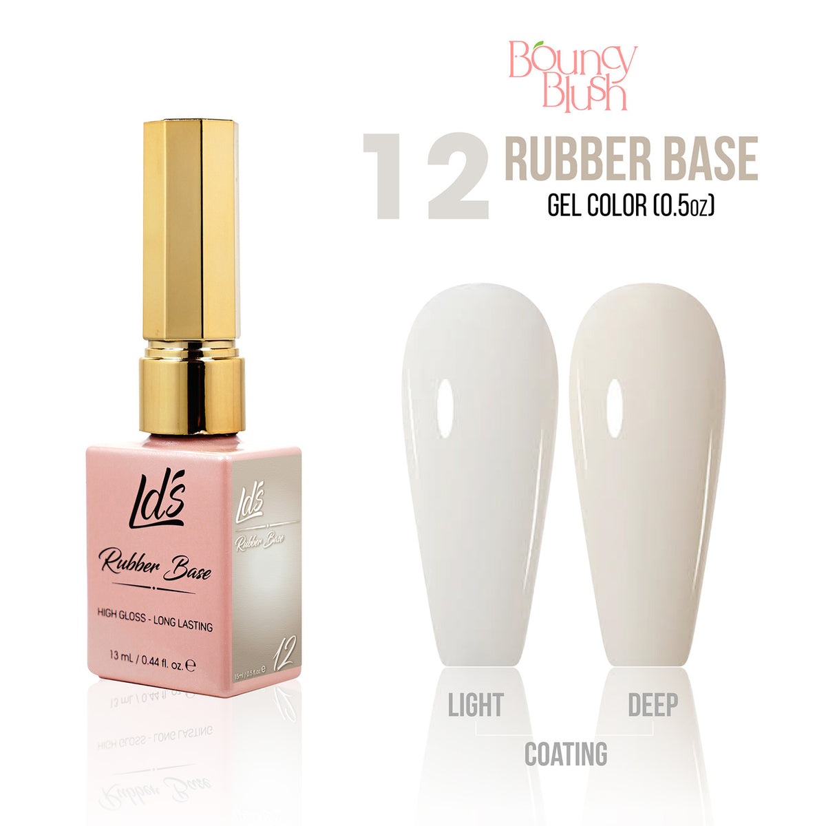 LDS Rubber Base Gel - RB-12 - GEL POLISH 0.5 OZ - Bouncy Blush Collect ...