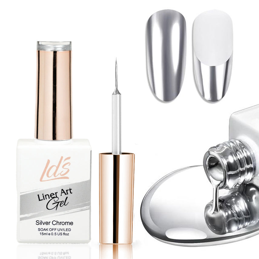 LDS Silver Chrome Gel Nail Art Liner - Metallic – ND Nails Supply