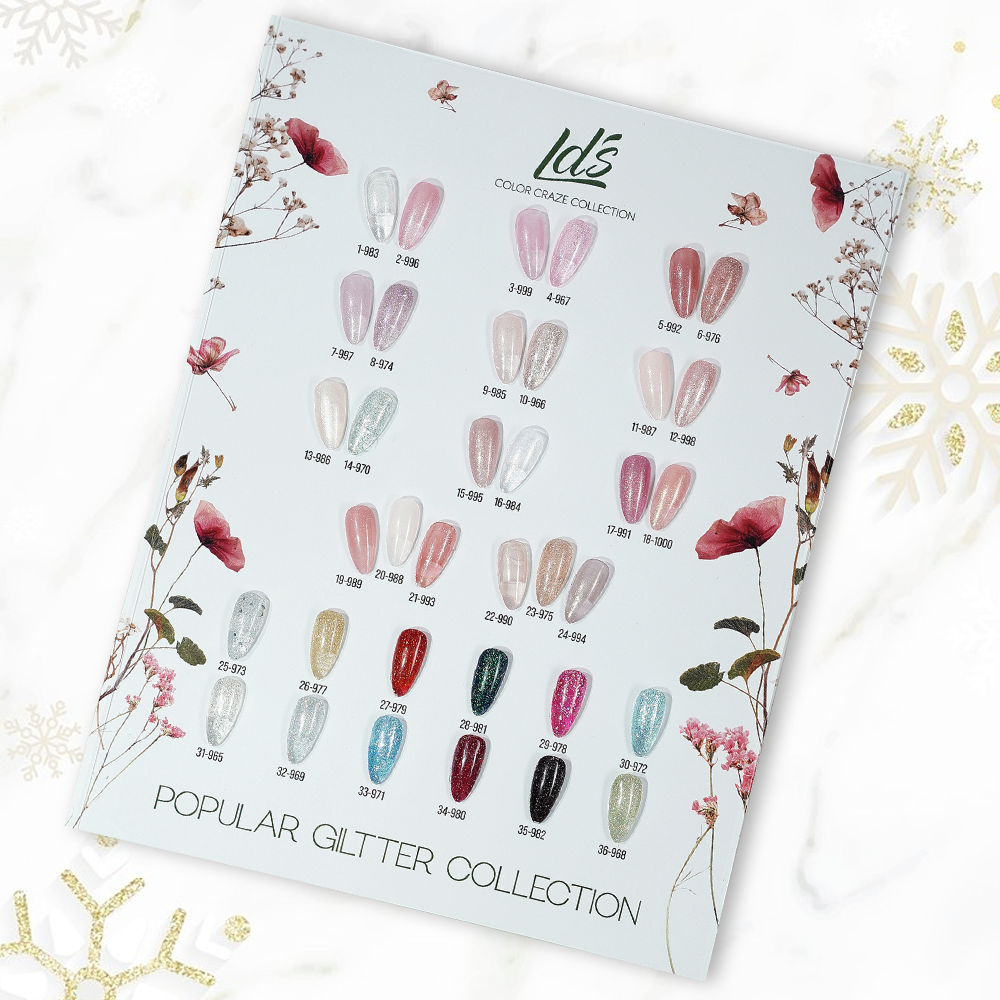LDS Color Craze Gel Nail Polish - Set 36 Colors - Popular Glitter Coll ...