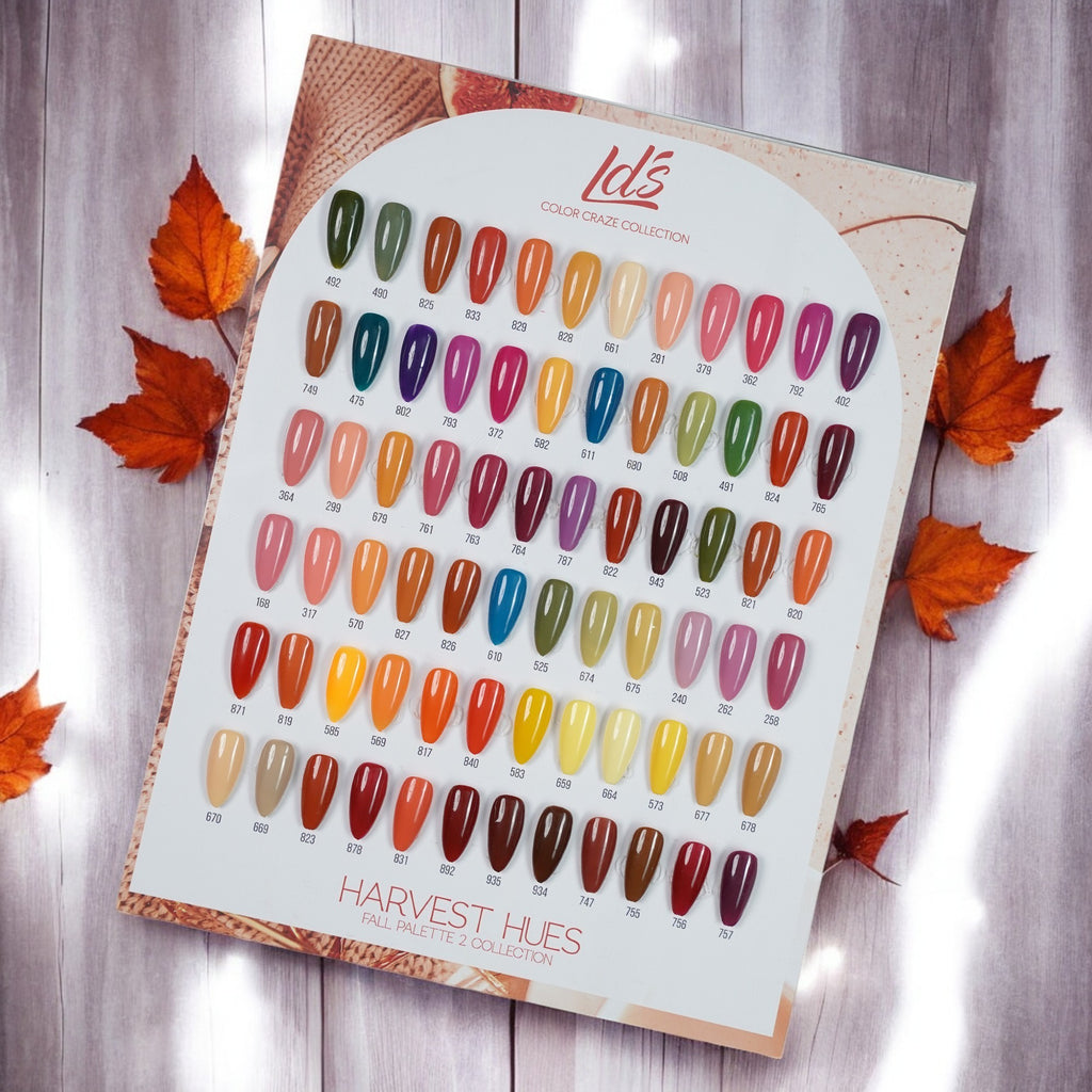 LDS Color Craze - Set 72 Colors - Gel Polish 0.5oz - Harvest Hues Coll ...