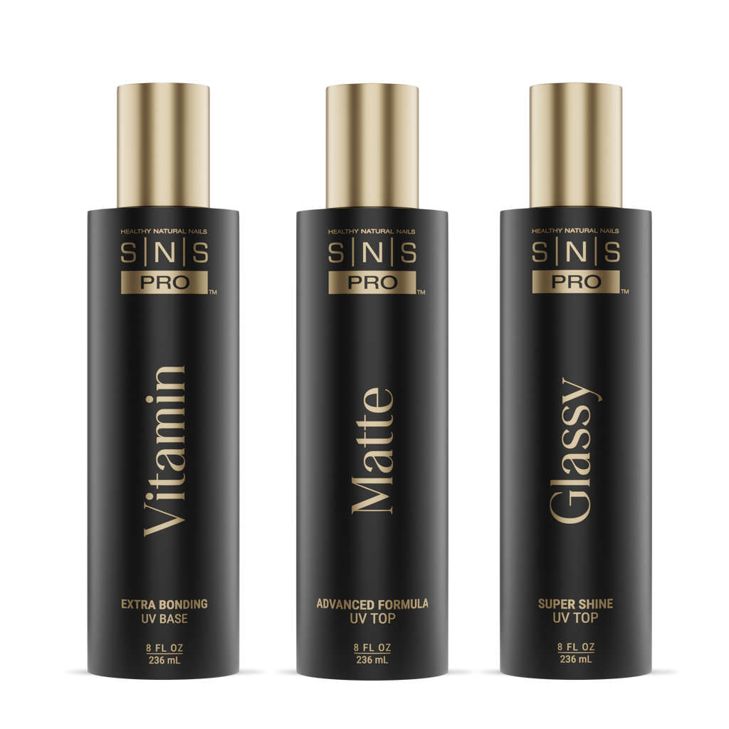 SNS Matte UV Gel Top Coat, Glassy Super Shine UV Gel Top Coat, Vitamin ...