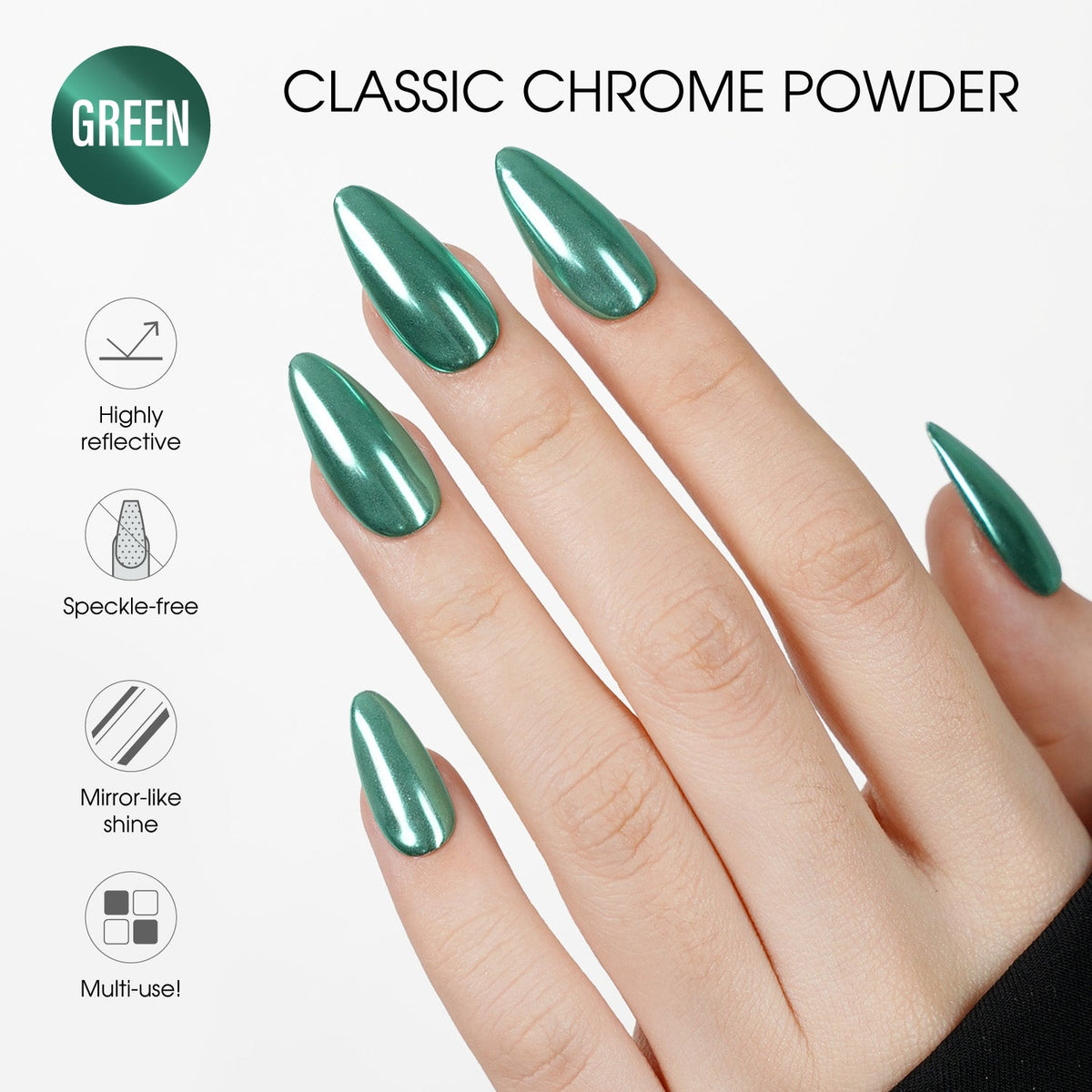 LAVIS Chrome Classic - Green - 0.5gr (PCS) – ND Nails Supply