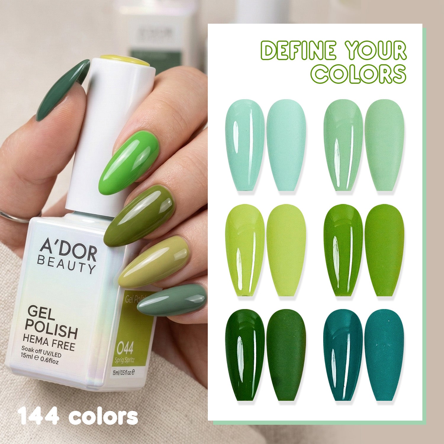 A'DOR HEMA-Free Gel Polish 144 Color Collection Set – ND Nails Supply