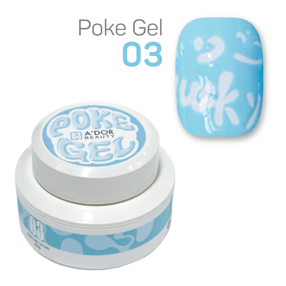 A'DOR Poke Gel 03 Light Blue - 3D Reactive Nail Gel – ND Nails Supply
