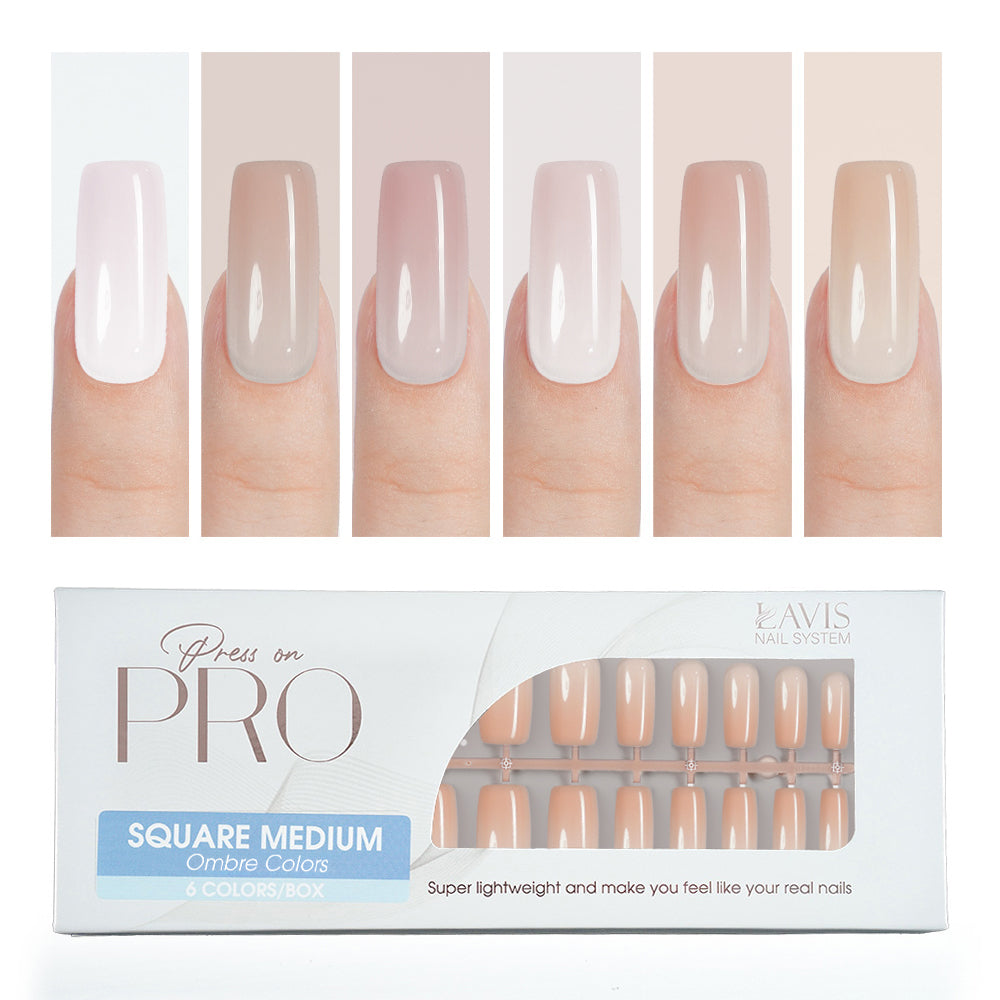 LAVIS Press On Pro - Square Medium Ombre Color – ND Nails Supply