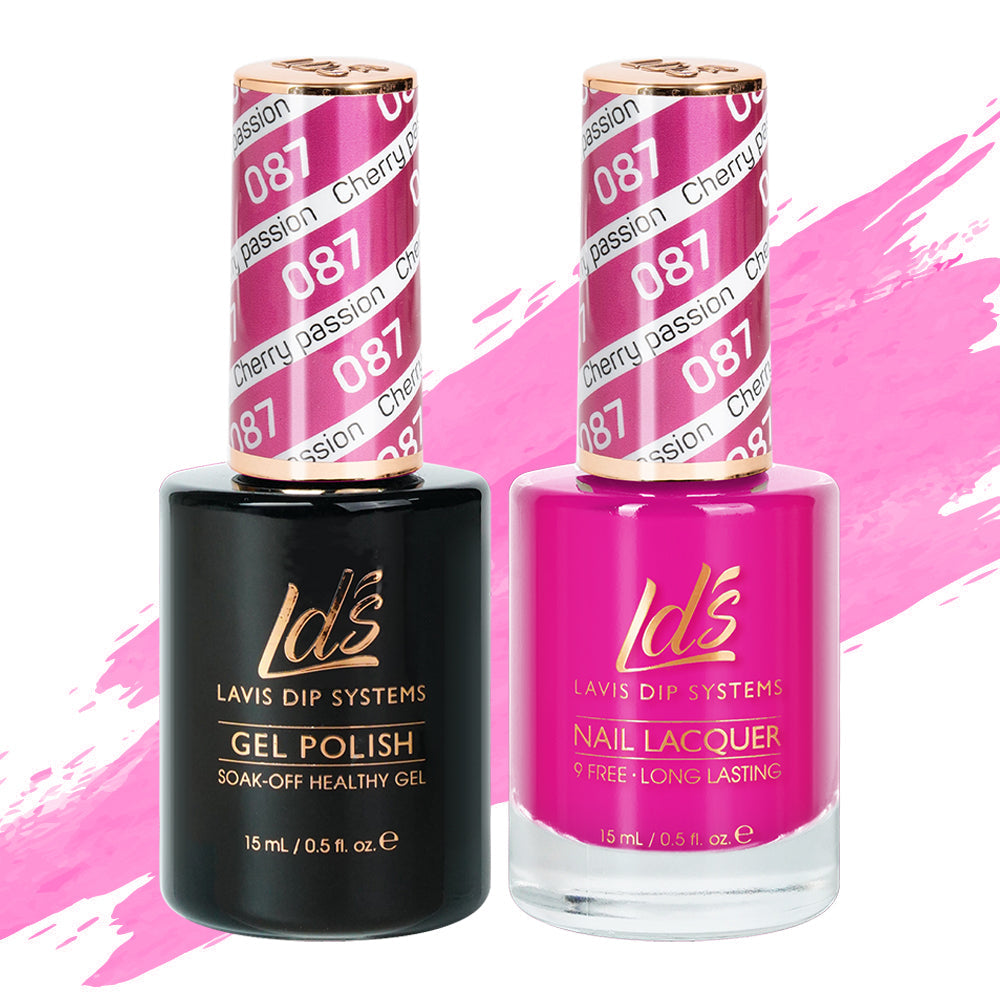 LDS Gel Nail Polish Duo - 087 Cherry Passion – ND Nails Supply