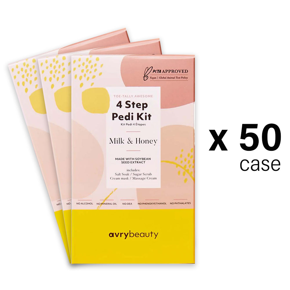 AVRY BEAUTY 4-Step Pedi Kit Box of 50 - Milk & Honey – ND Nails Supply