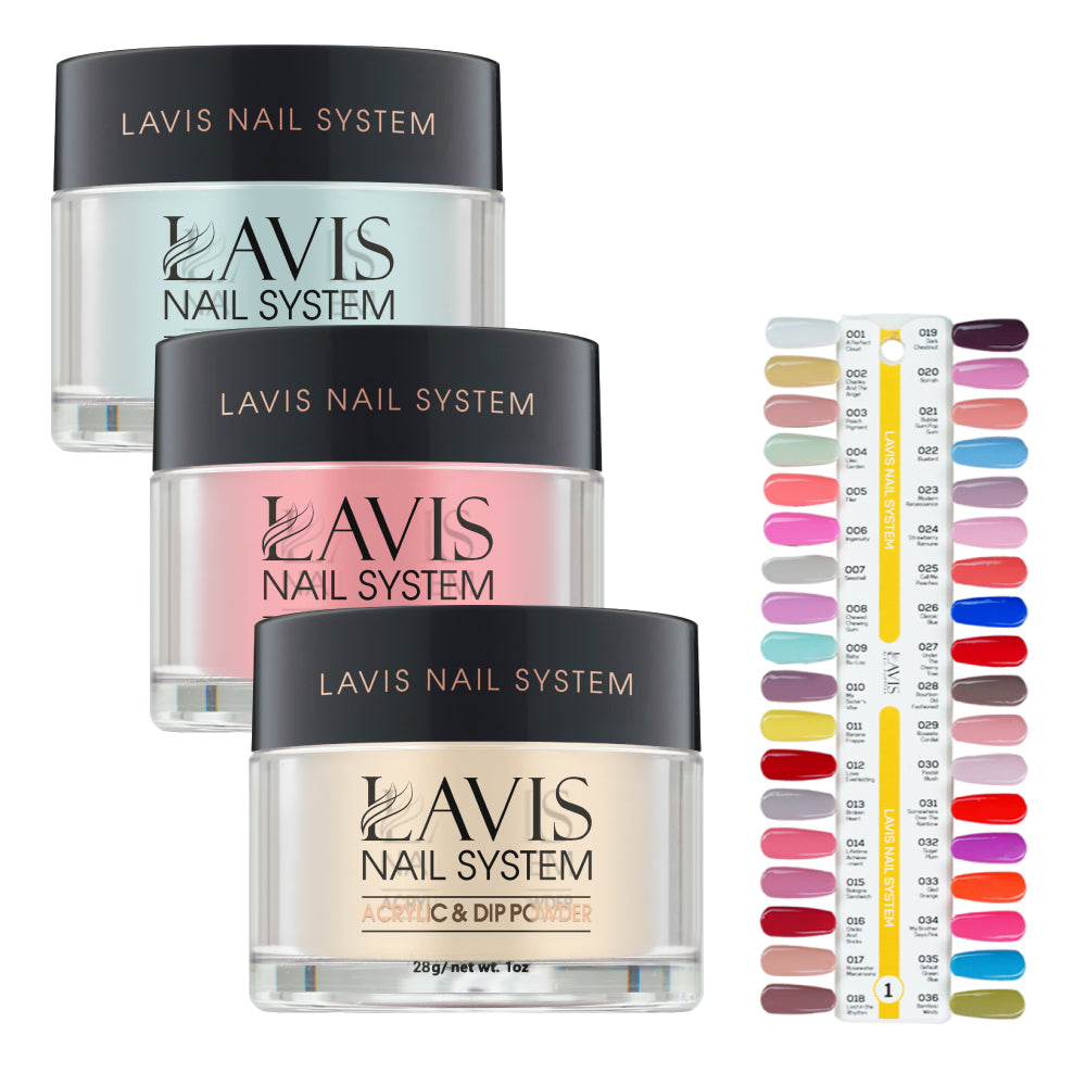 Lavis Acrylic & Dip Powder Part 1 (36 Colors): 001-036 - 1oz – ND Nails ...