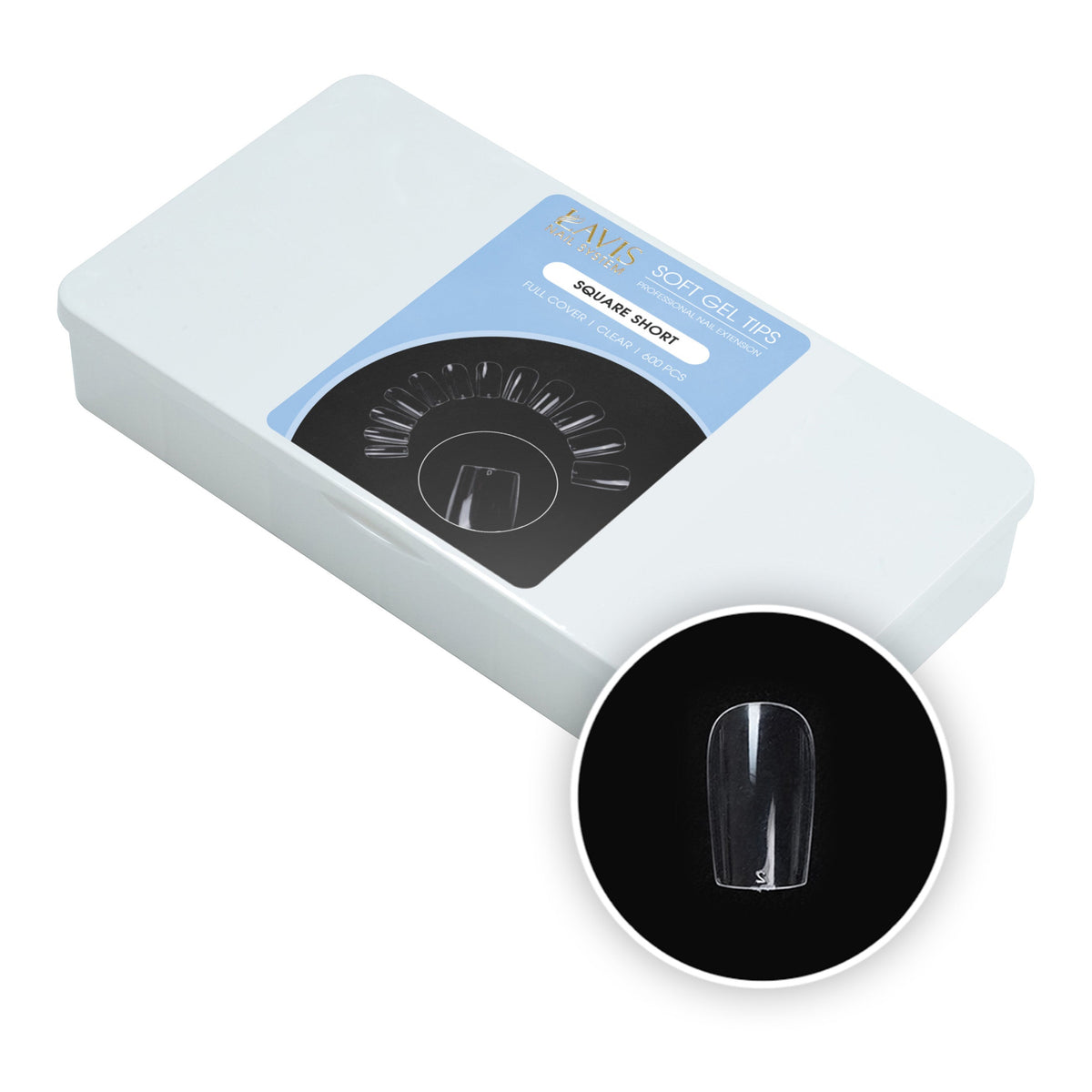 LAVIS - Square Short Nail Tips (Full Cover) | ND Nails Supply